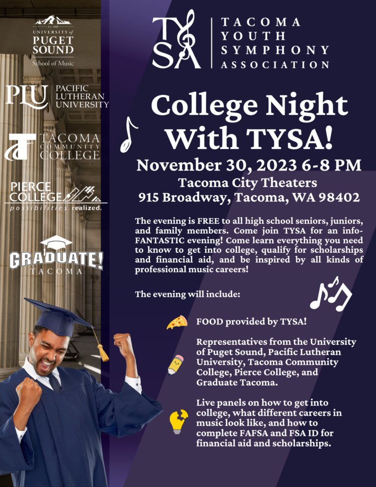 TYSA College Night - Tacoma Youth Symphony Association